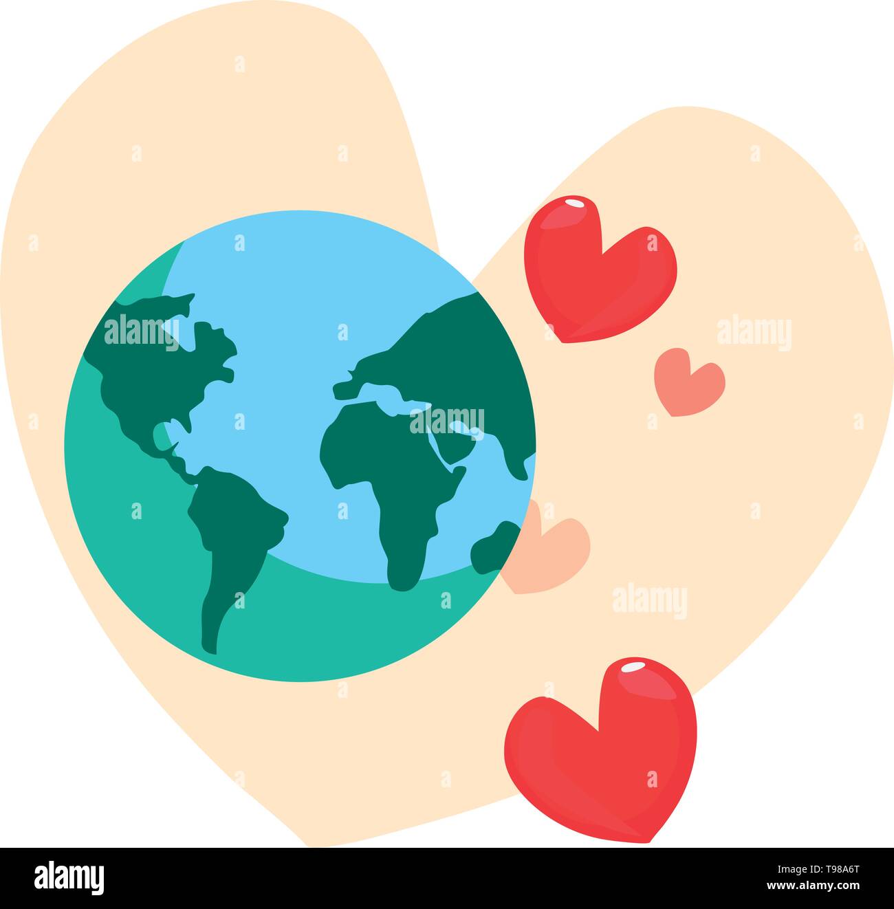 world love hearts happy fathers day vector illustration Stock Vector ...