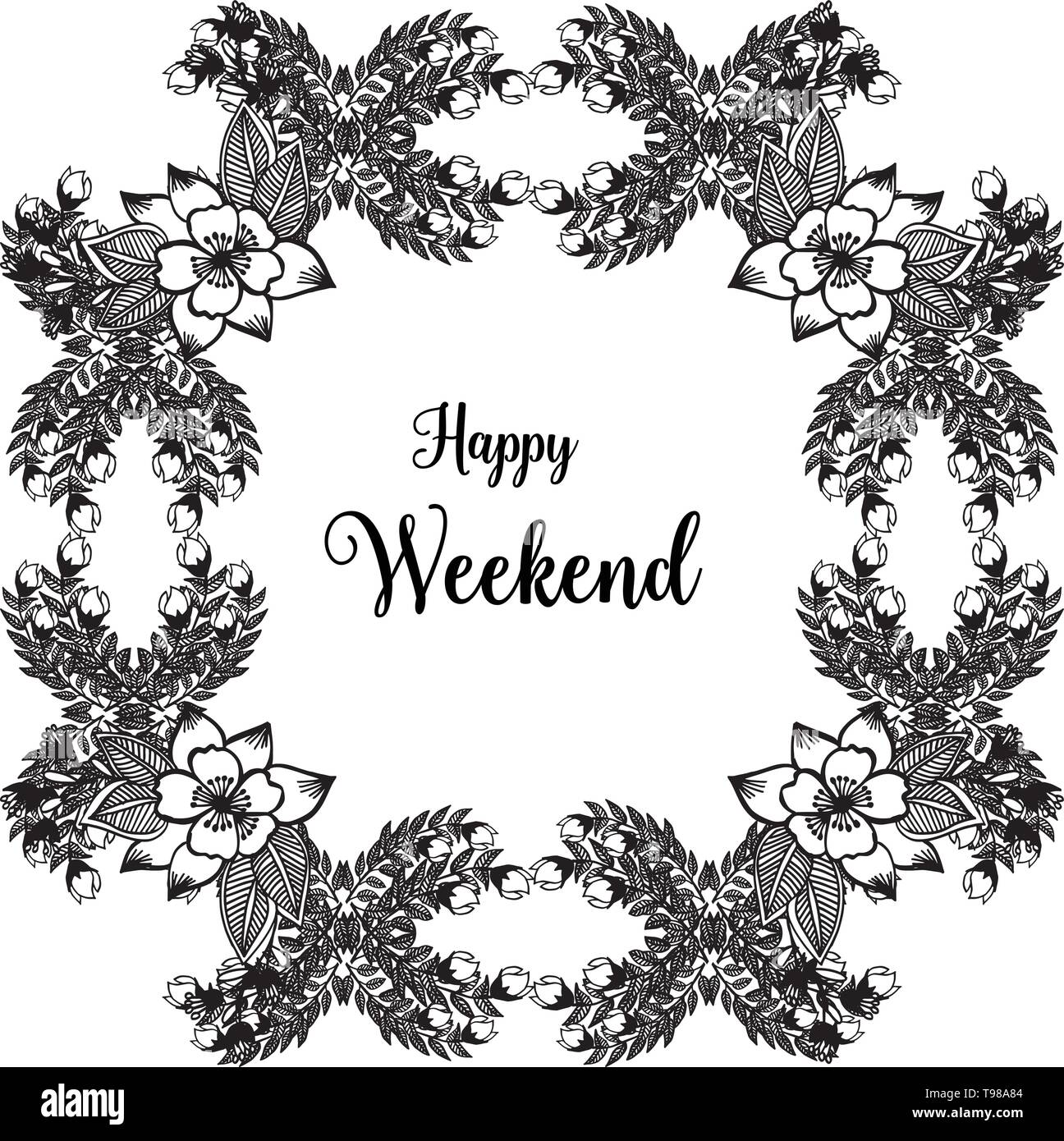 Vector illustration wallpaper design flower frame with decoration of ...