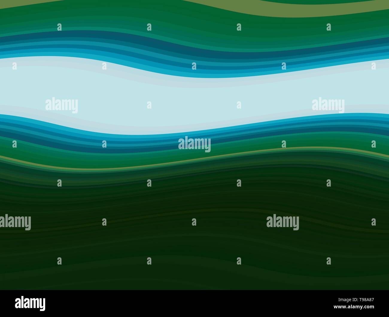 sky blue, powder blue and very dark green colored abstract waves ...
