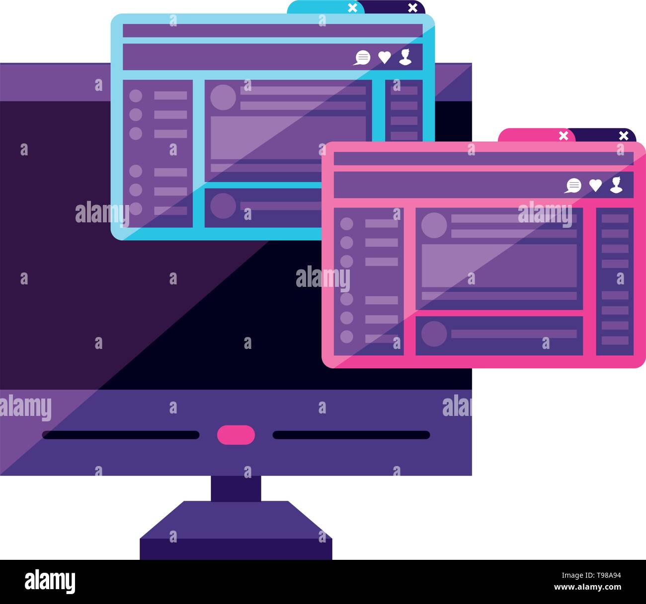 desktop with webpages templates vector illustration design Stock Vector ...