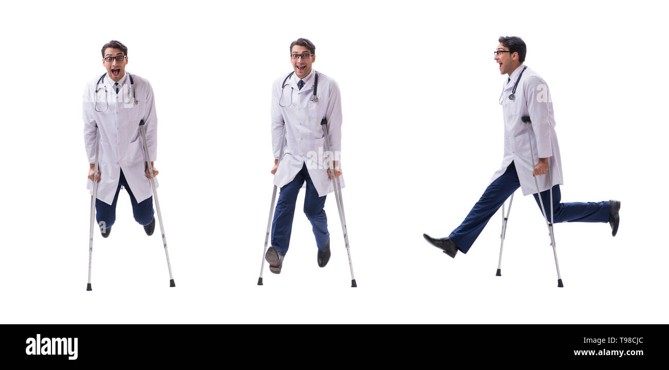 Young doctor physician standing walking isolated on white background ...