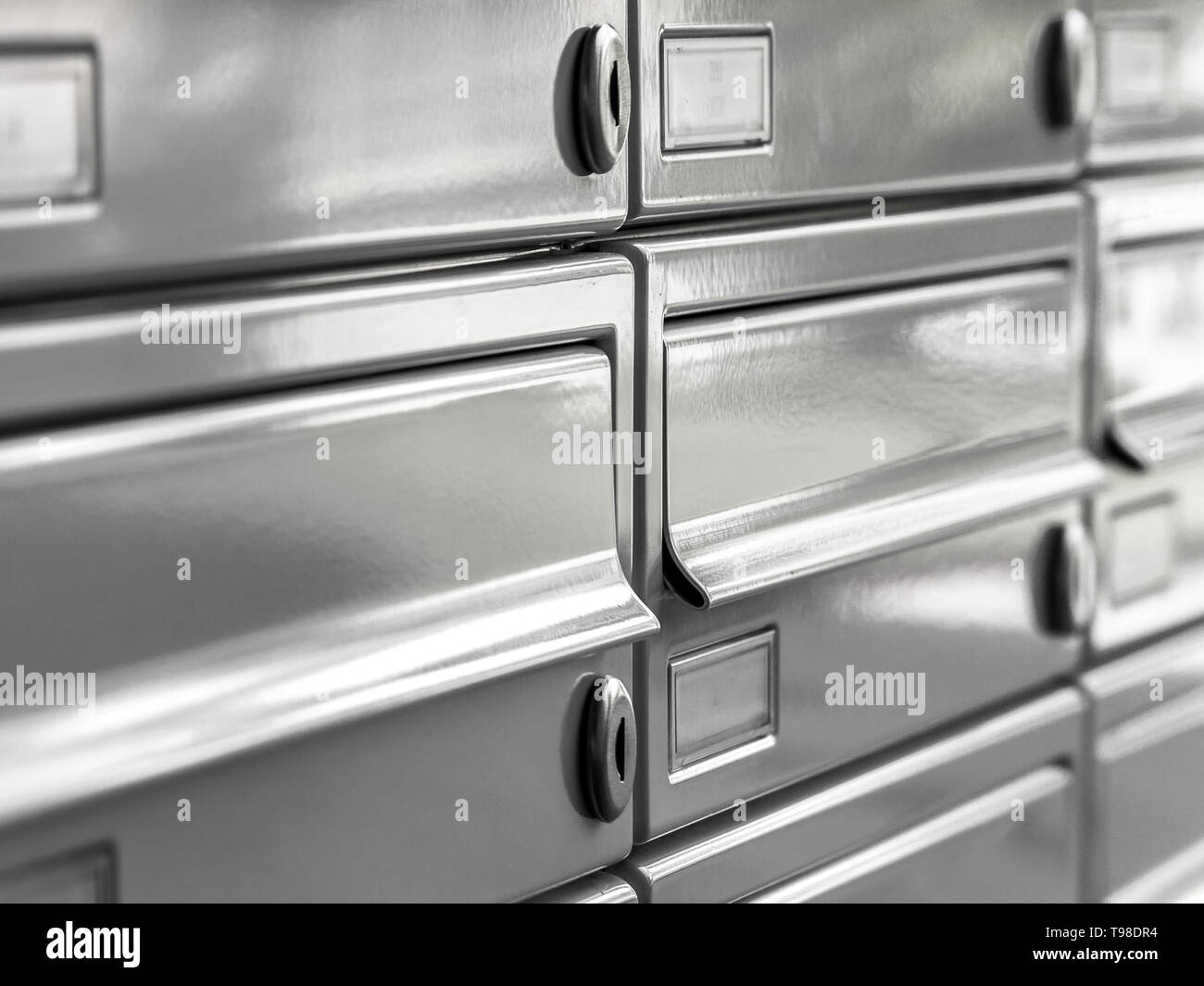 Modern Gray Mailboxes. They can be used for background and concepts ...