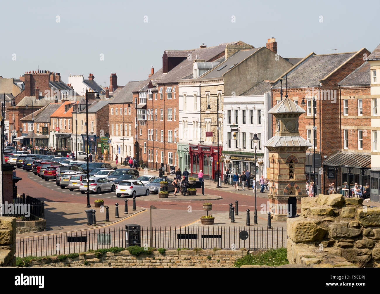 Tynemouth Front Street seen from the castle, north east England, UK ...
