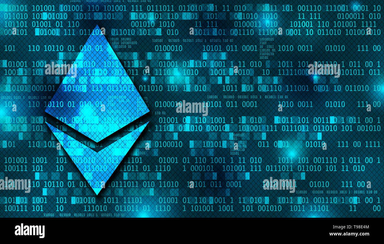 Ethereum concept background with binary numbers Stock Photo - Alamy