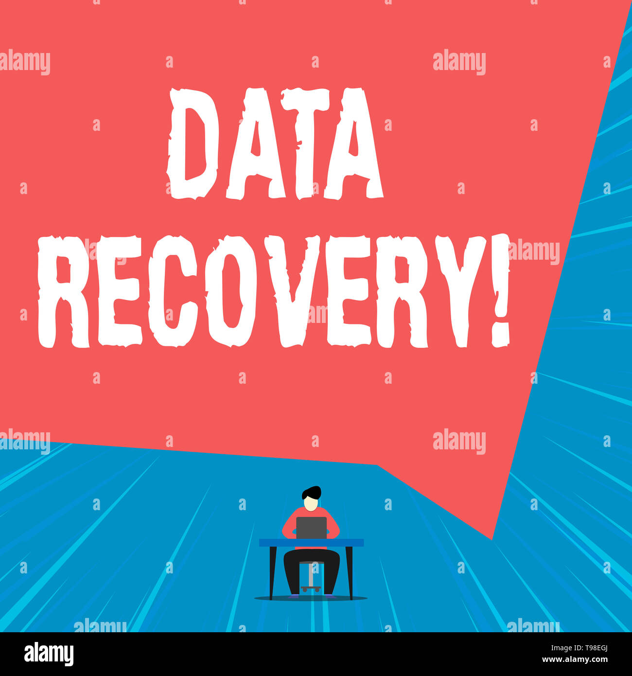 Text sign showing Data Recovery. Business photo showcasing process of ...