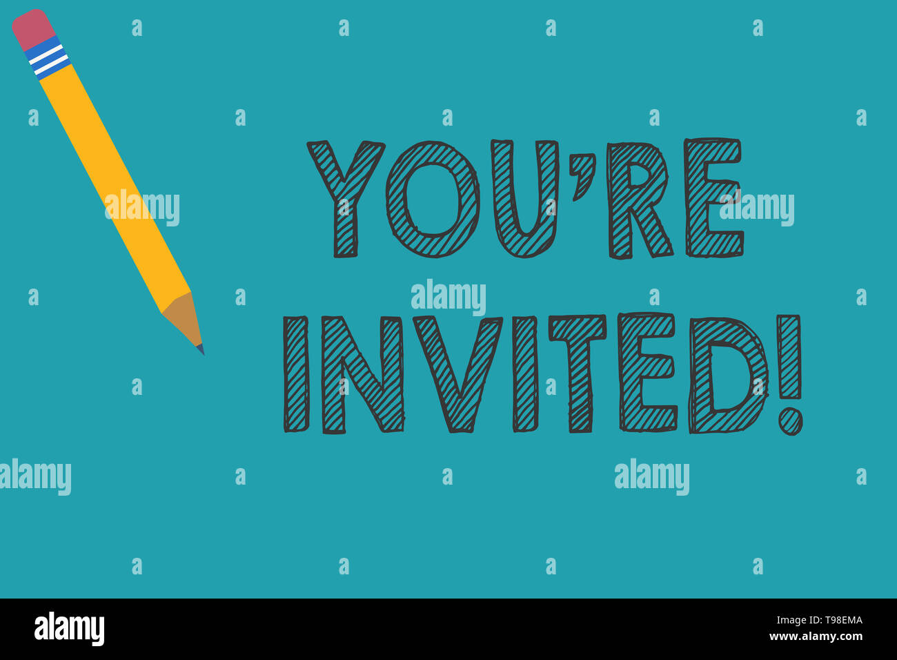 Conceptual hand writing showing You Re Invited. Concept meaning make a ...