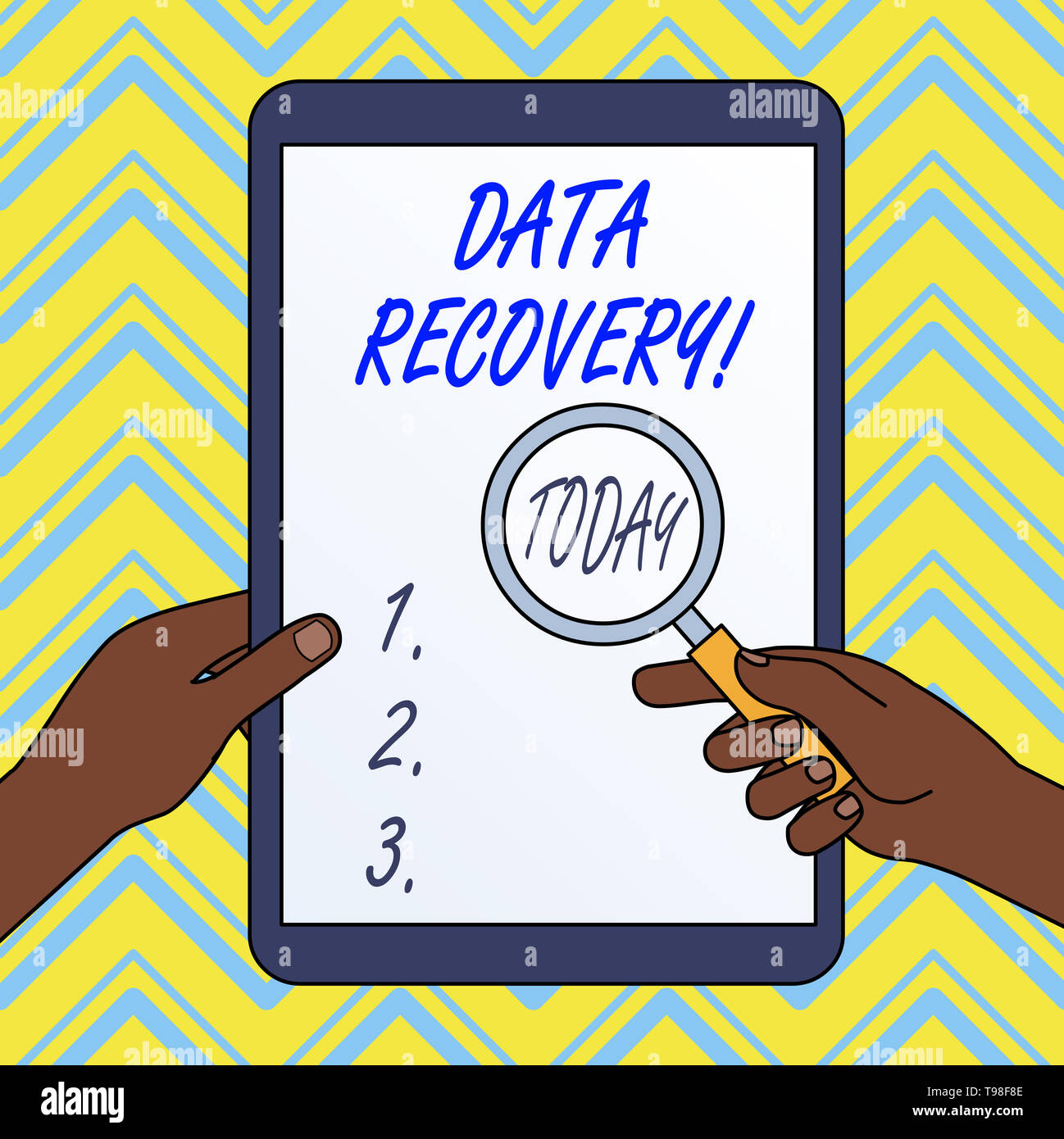 Text sign showing Data Recovery. Business photo text process of ...