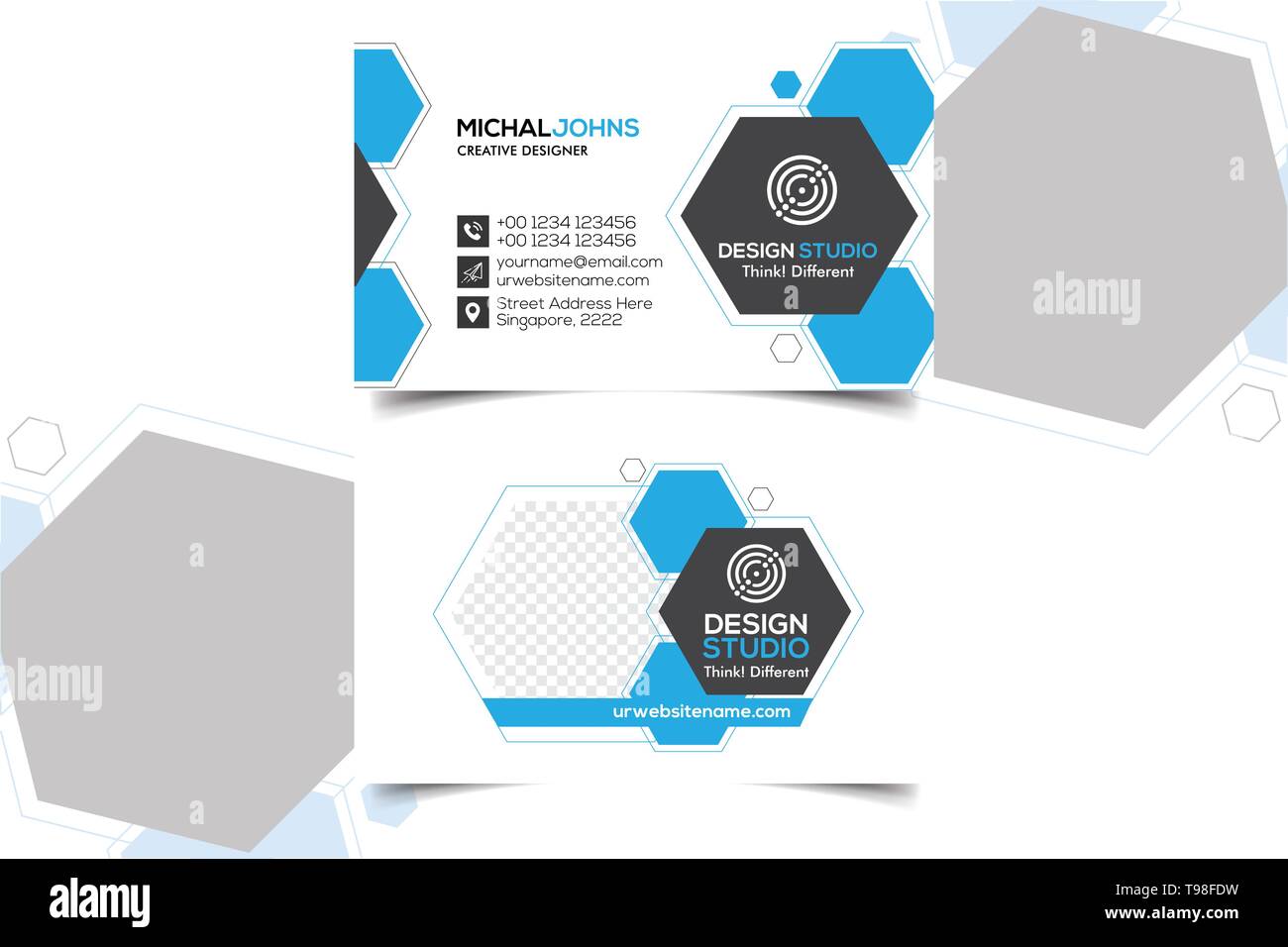Polygon Abstract Corporate Business Card Design Stock Vector Image ...