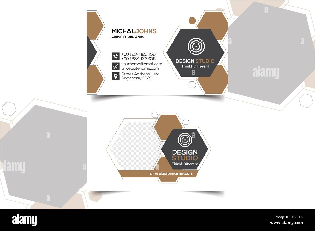Polygon Abstract Corporate Business Card Design Stock Vector Image ...