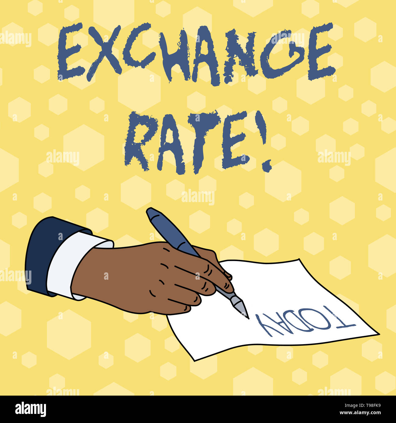 Writing note showing Exchange Rate. Business concept for value of one ...