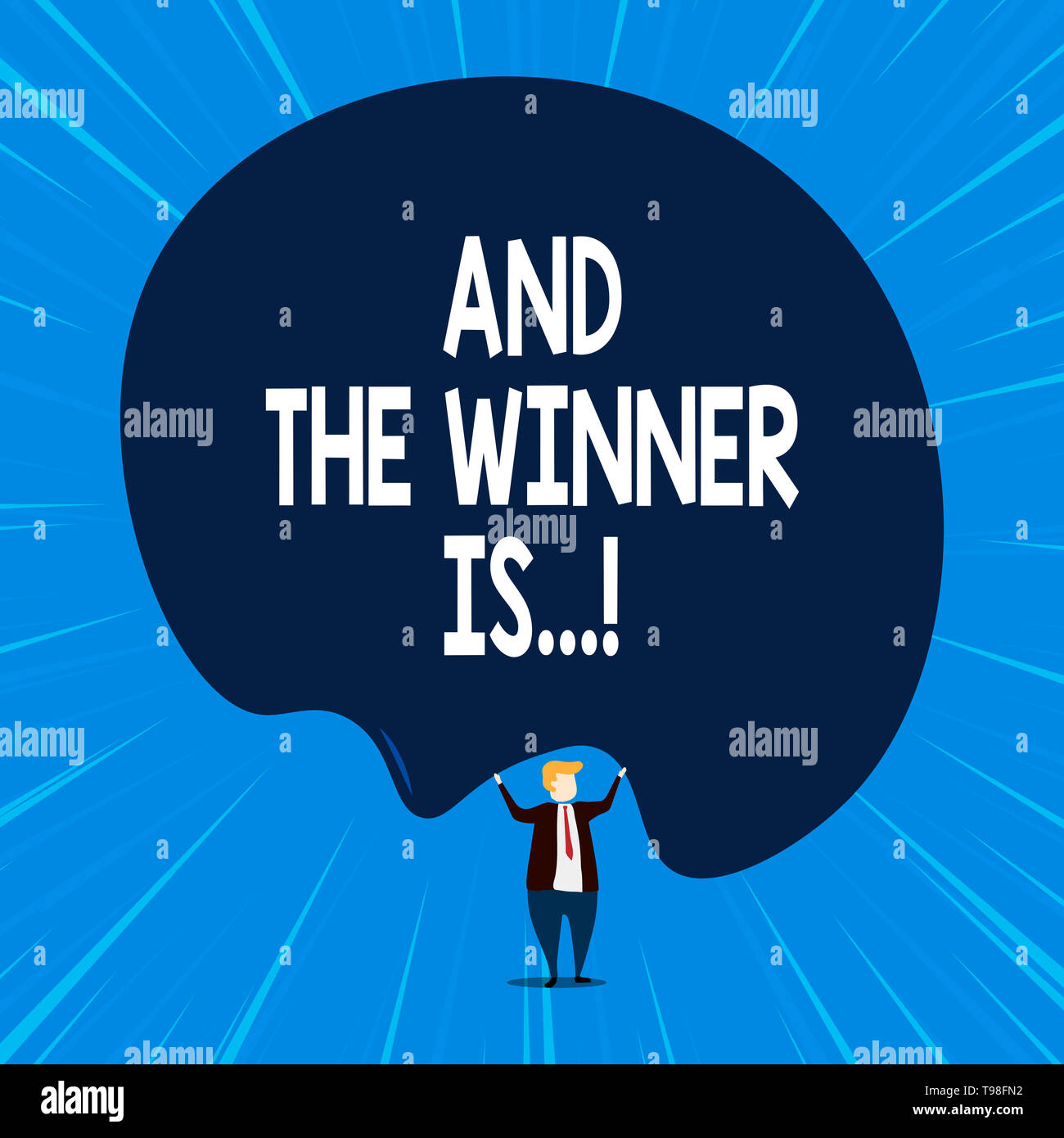 Writing note showing And The Winner Is. Business concept for announcing ...