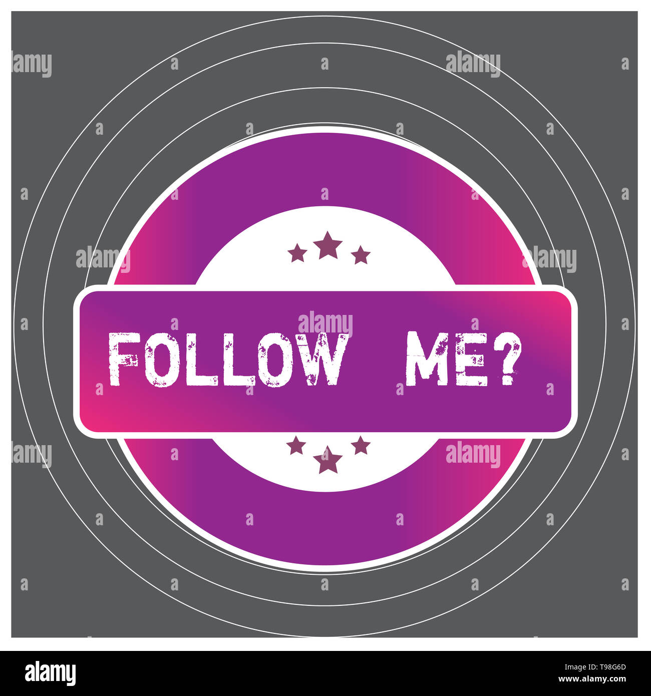 Writing note showing Follow Me Question. Business concept for go or ...