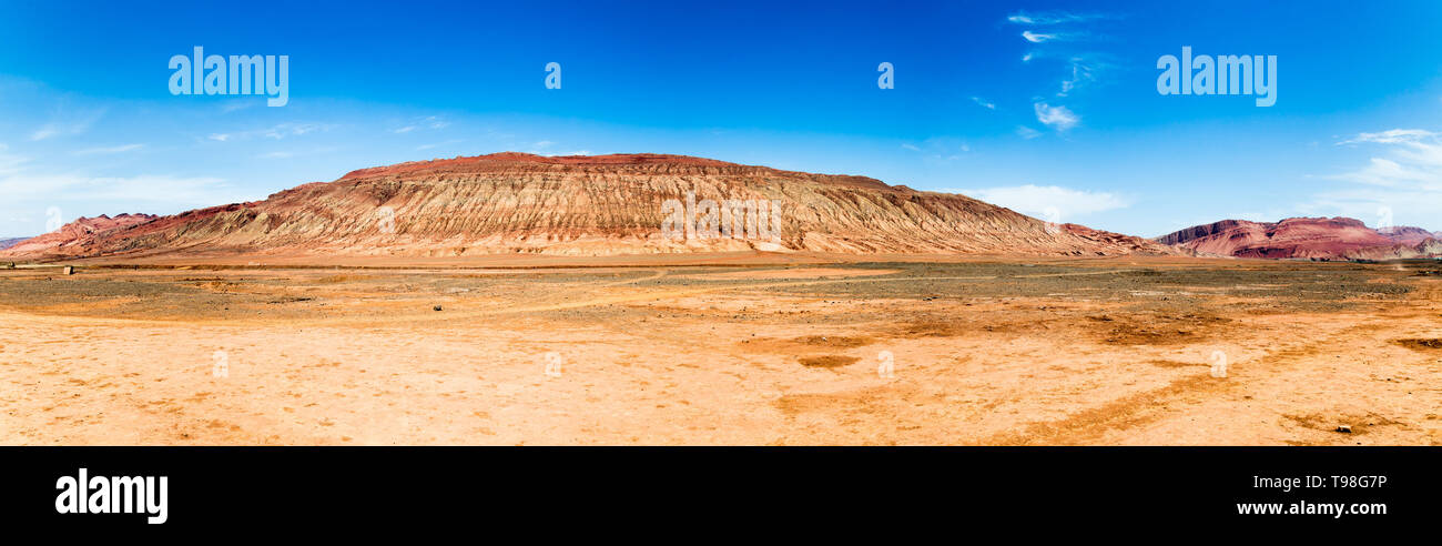 Flaming mountains, Turpan, Xinjiang, China: these intense red arid ...