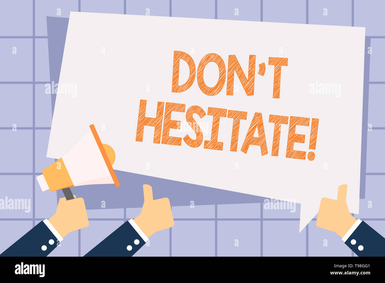 Writing note showing Don T Hesitate. Business concept for do something ...