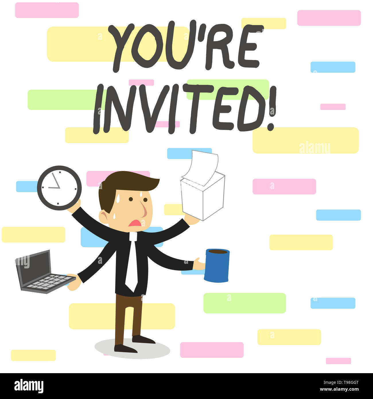 Conceptual hand writing showing You Re Invited. Concept meaning make a ...