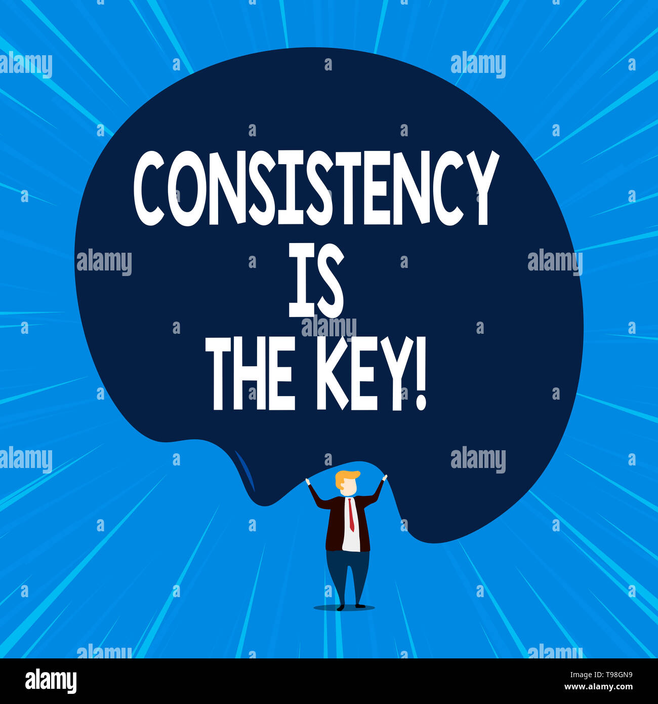 Writing note showing Consistency Is The Key. Business concept for by ...