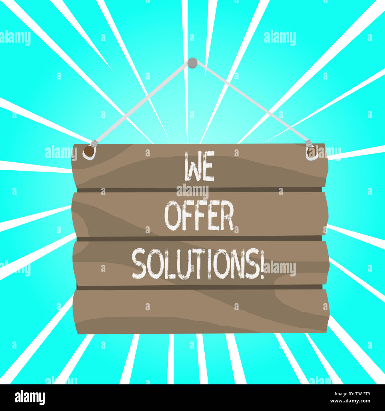 Writing note showing We Offer Solutions. Business concept for way to ...