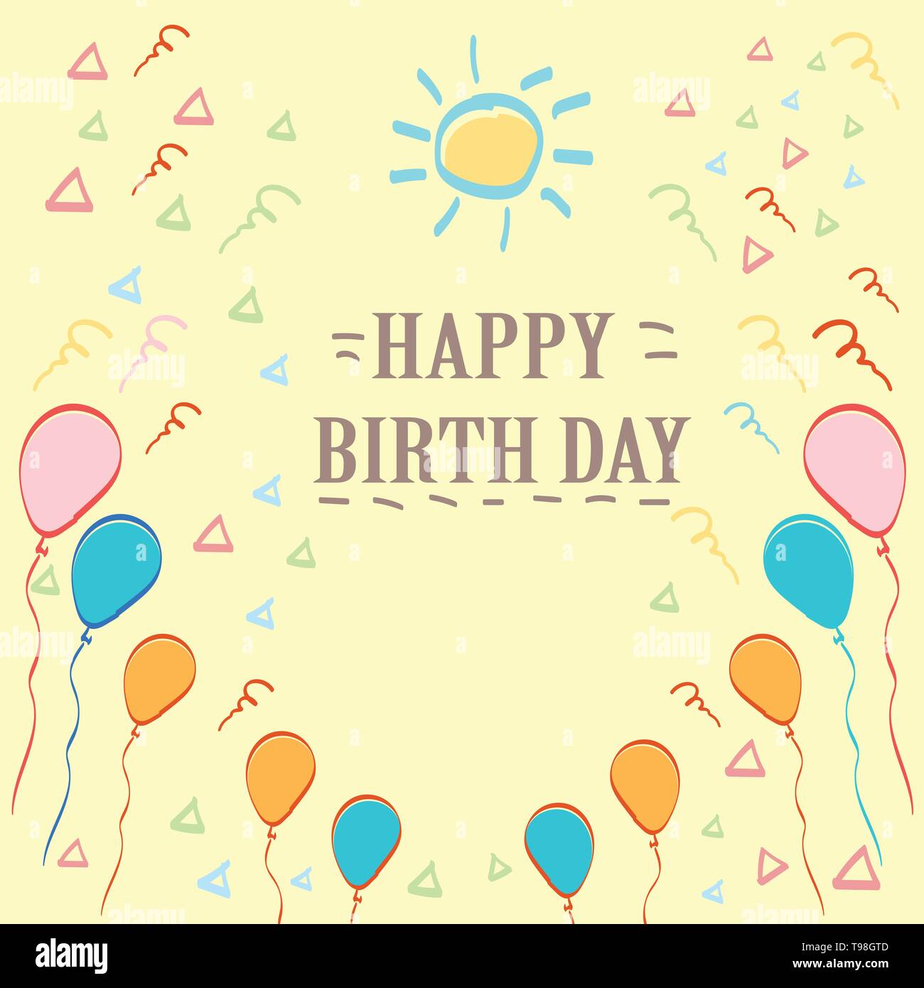 birthday background illustration childish vector element Stock Vector ...
