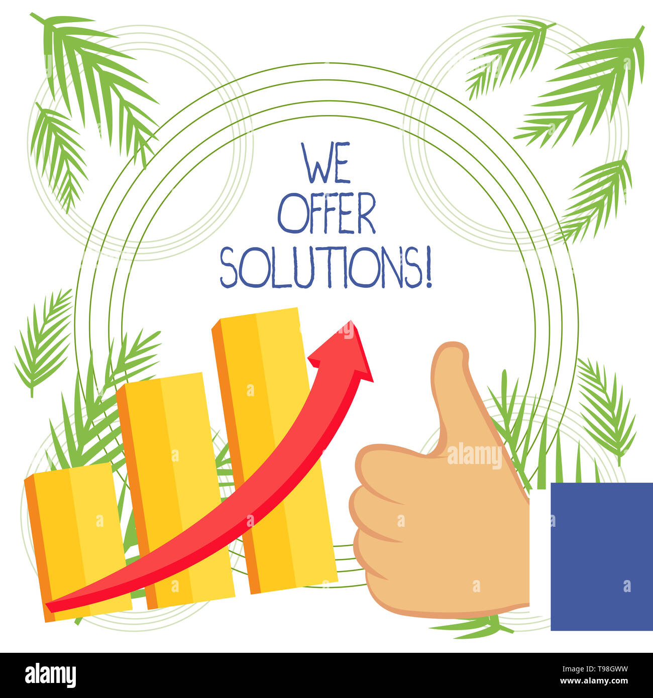 Conceptual hand writing showing We Offer Solutions. Concept meaning way ...