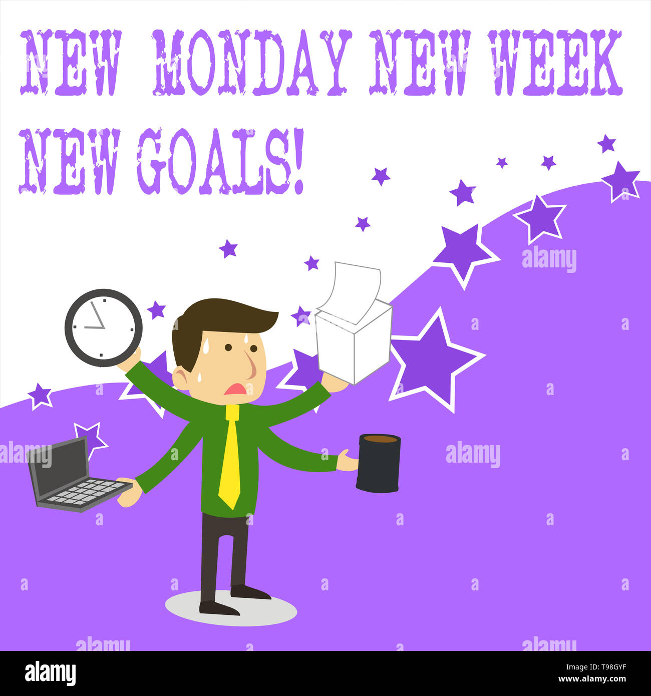 Text sign showing New Monday New Week New Goals. Business photo text ...