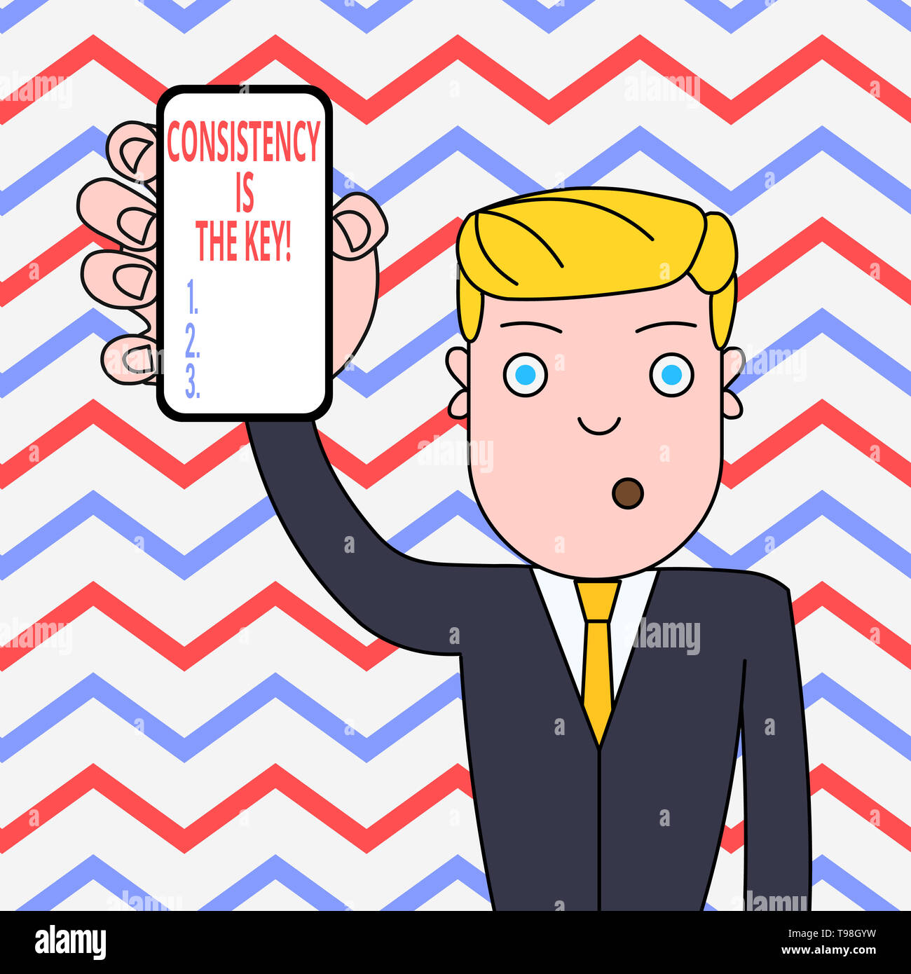 Text sign showing Consistency Is The Key. Business photo showcasing by ...