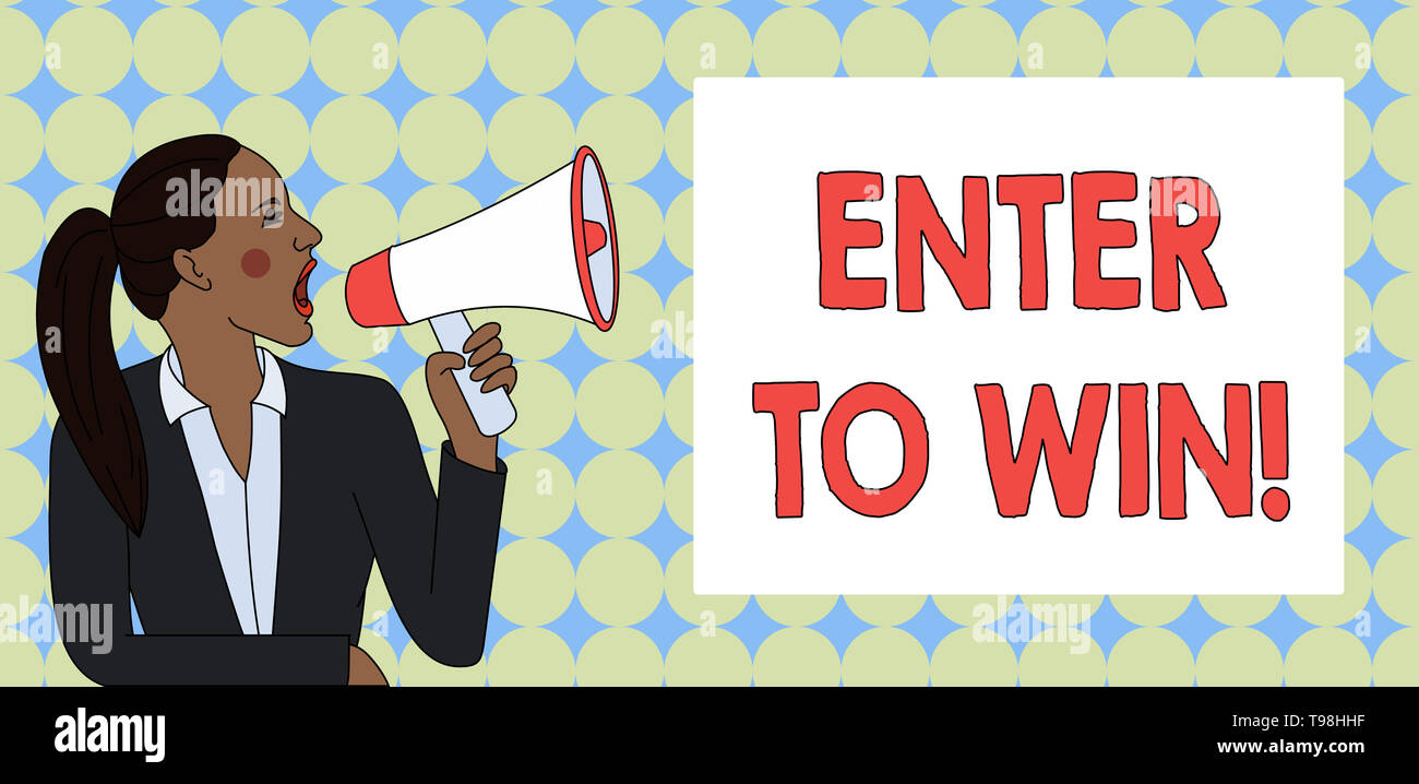 Writing note showing Enter To Win. Business concept for exchanging ...