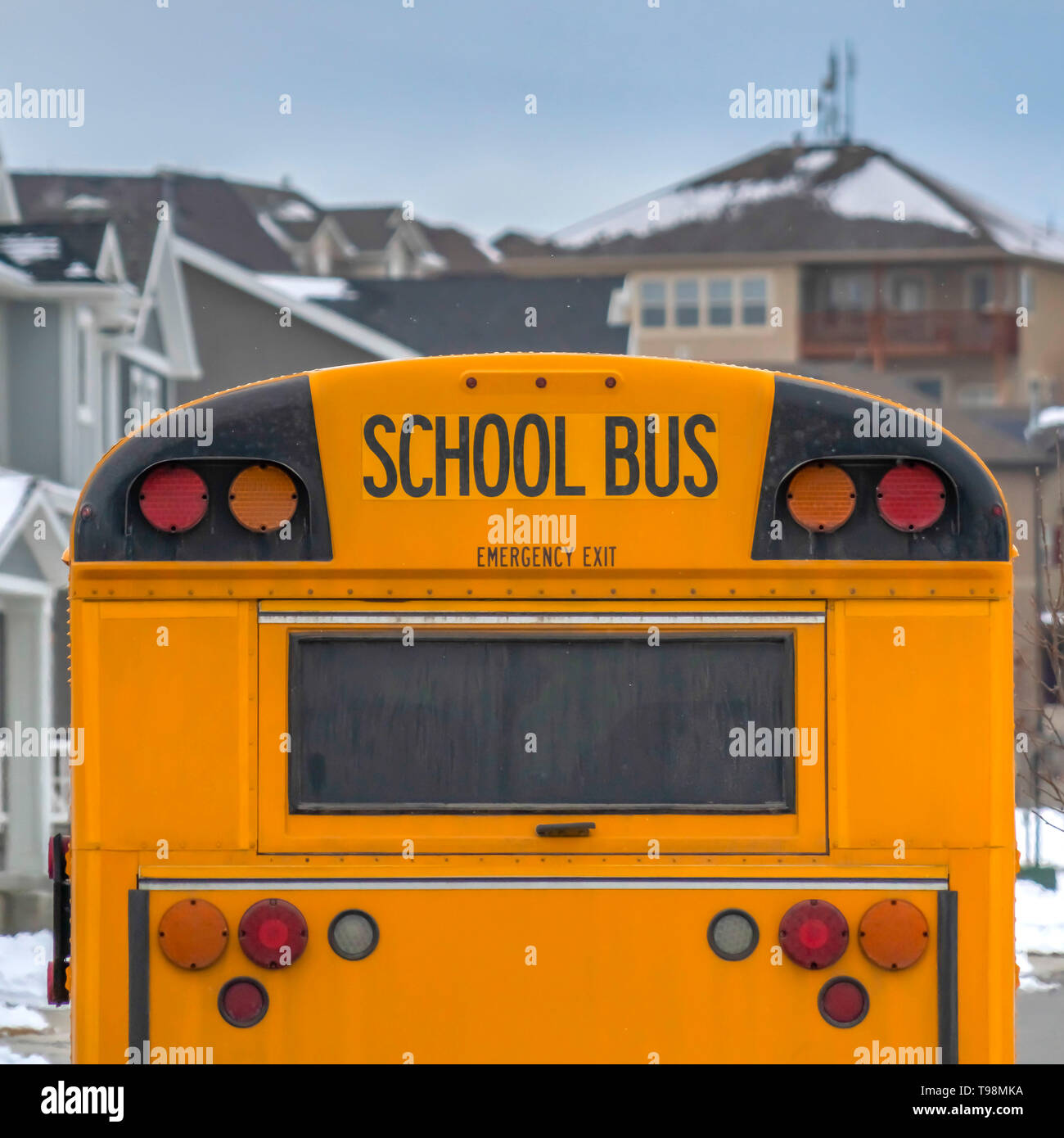 Clear Square Yellow school bus with rectangular window and several ...