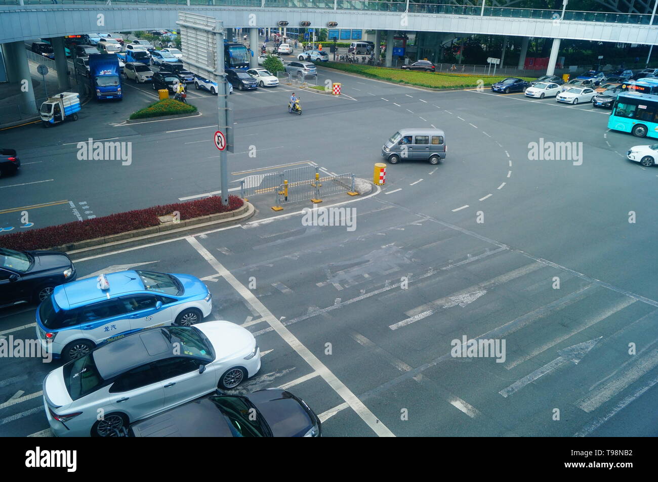 Shenzhen, China: a view of vehicle traffic at the intersection of ...