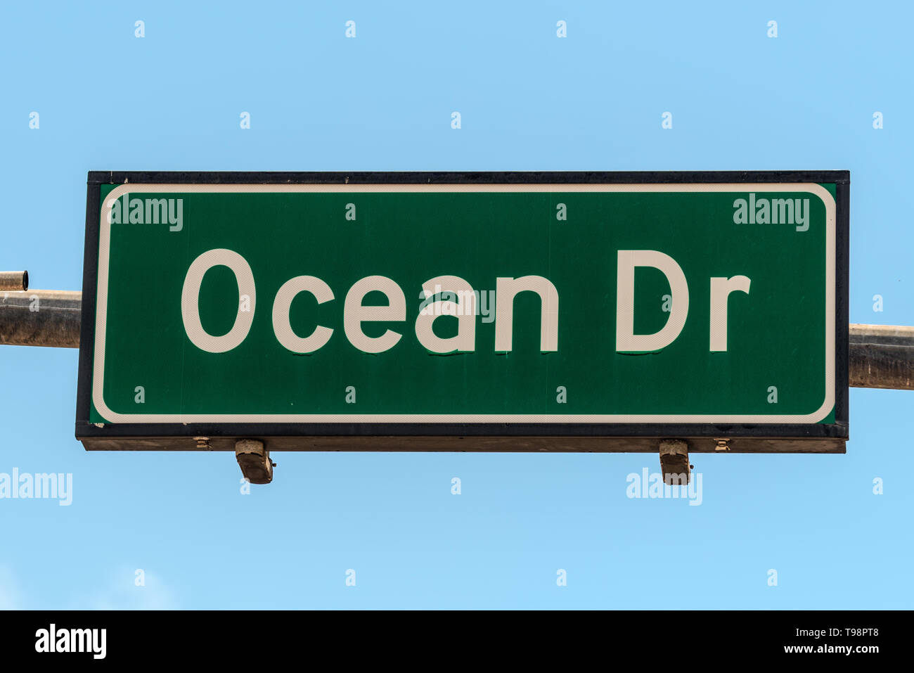 street sign of famous street Ocean Drive Stock Photo - Alamy