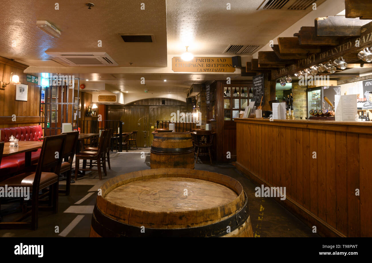 Interior of Champagne Charlies, bar and restaurant, The Arches, Charing ...
