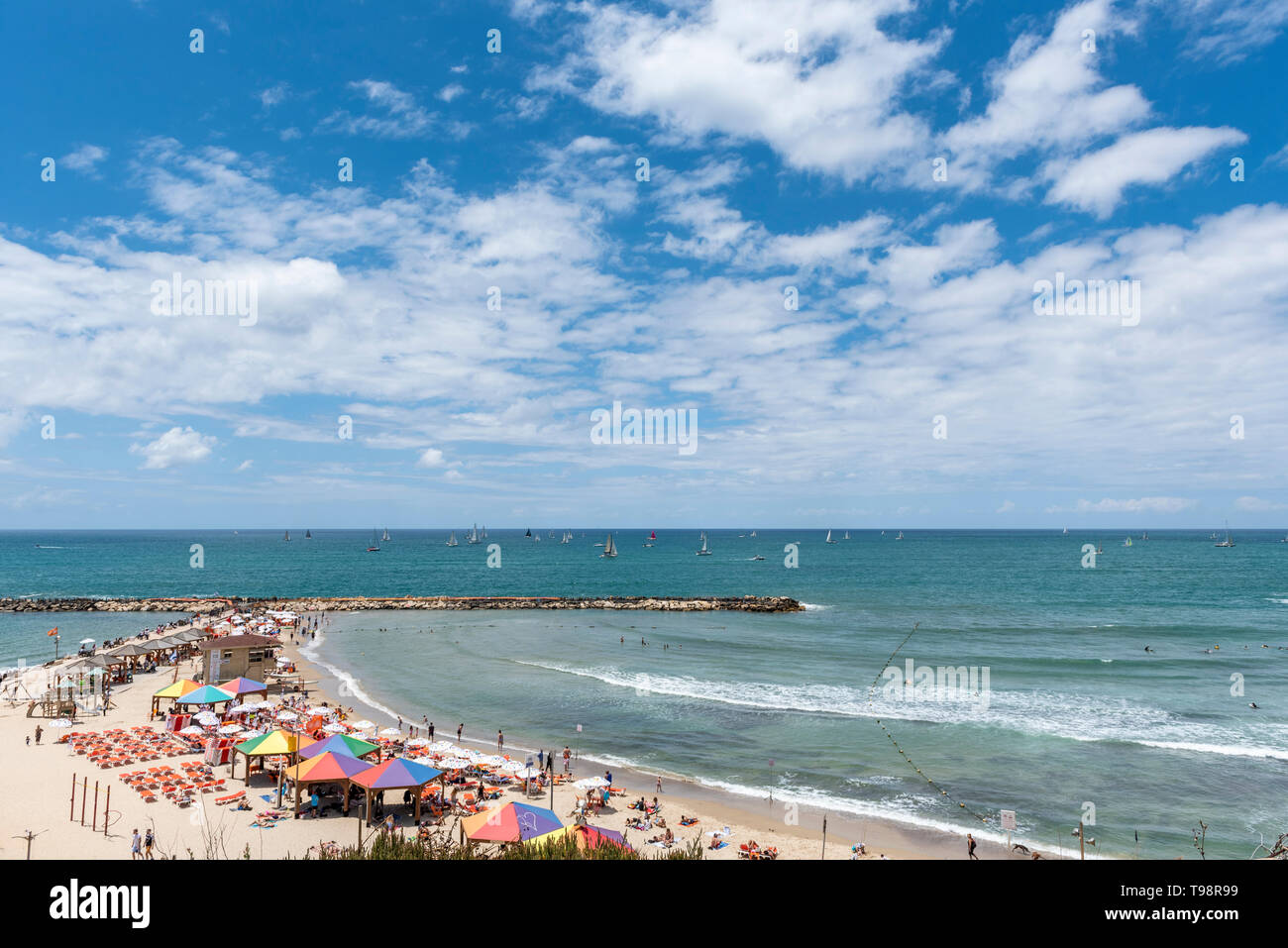 Israel, Tel Aviv-Yafo - 09 May 2019: Hilton beach Stock Photo - Alamy