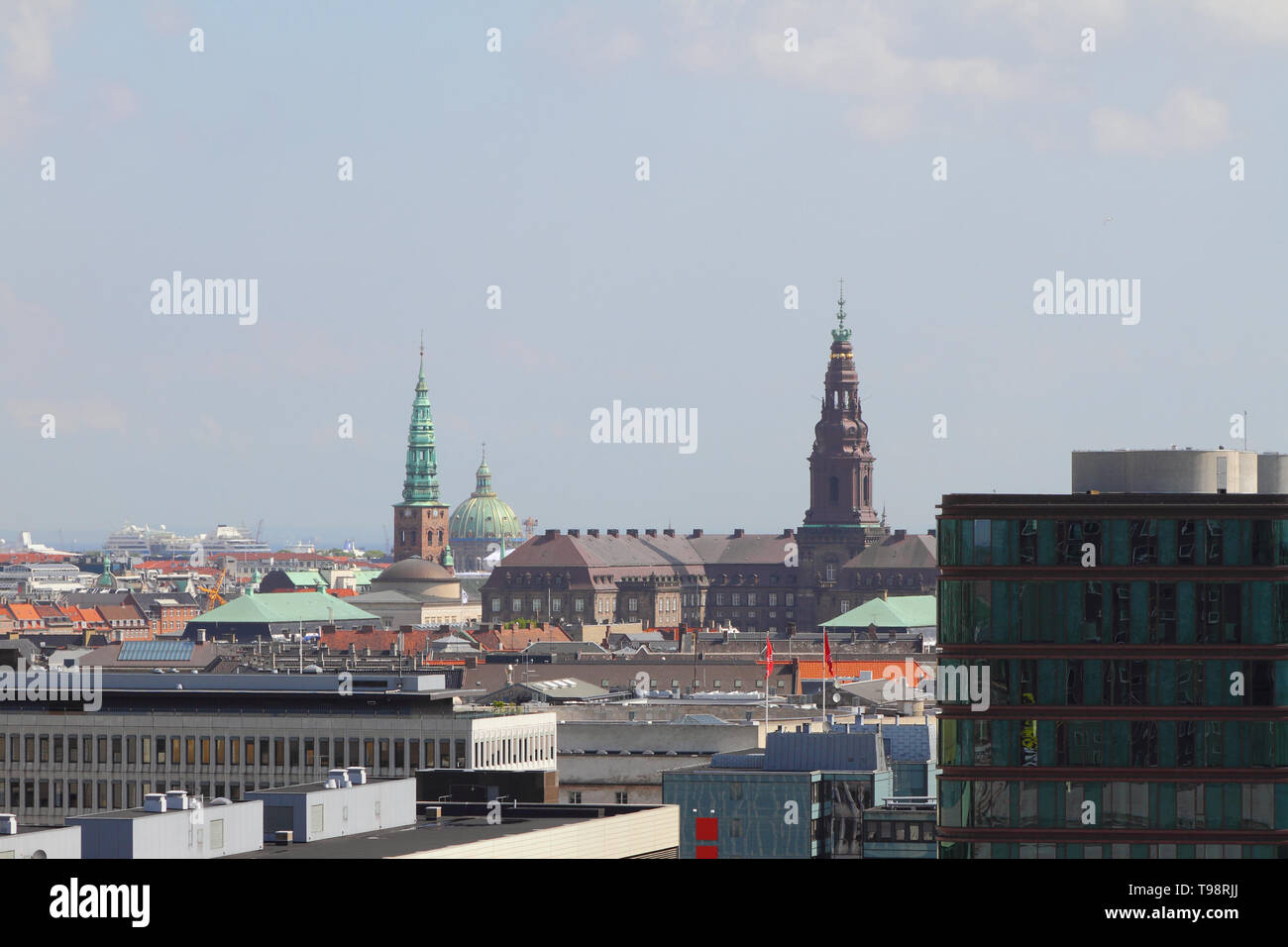 Copenhagen, Denmark - Jun 09, 2012: City roofs and towers Stock Photo ...