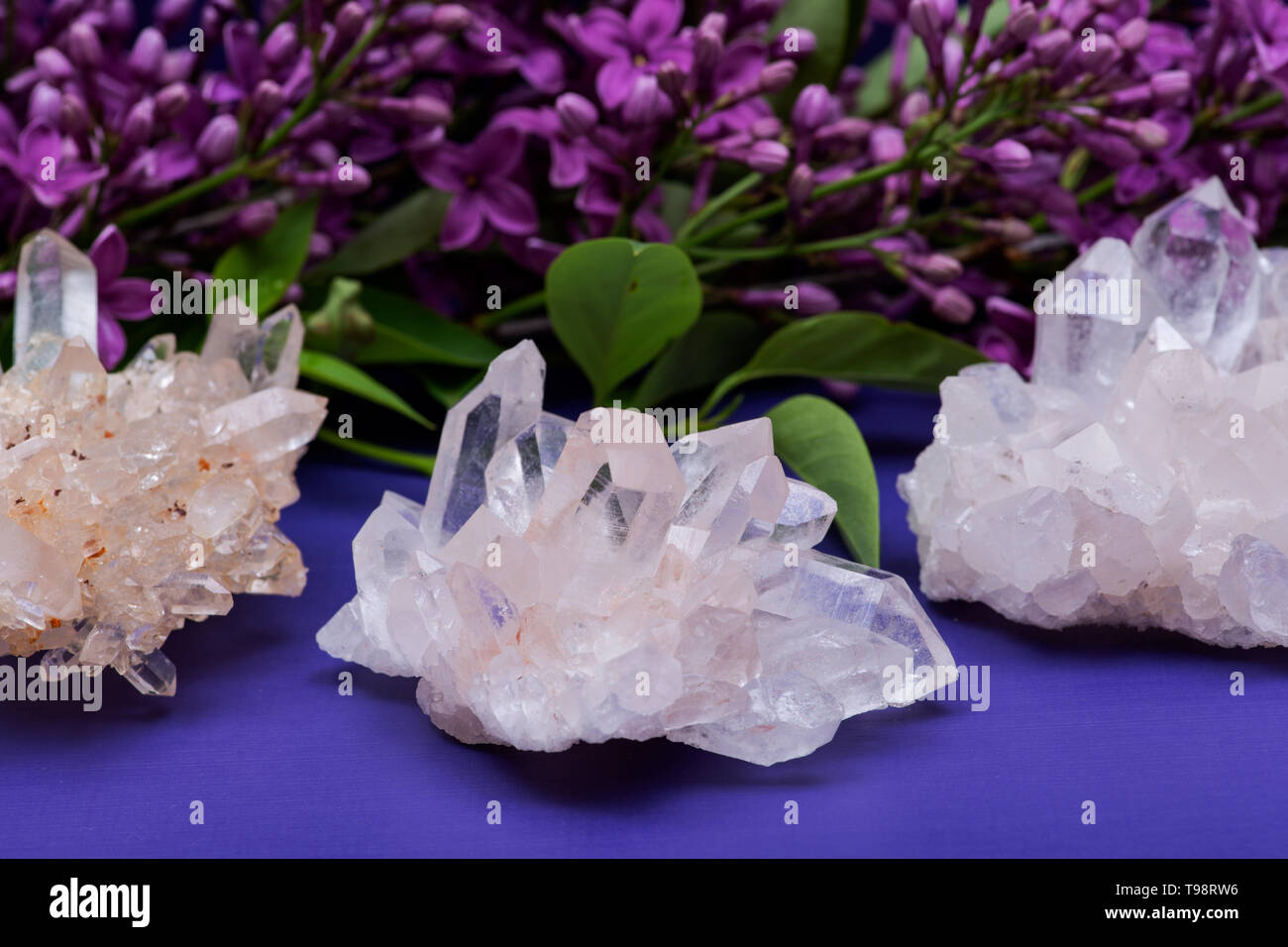 Himalayan Clear Quartz Clusters with Hematite inclusions surrounded by ...
