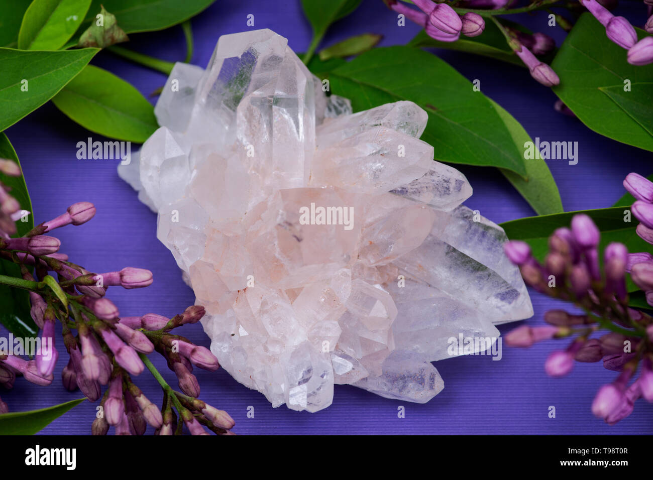 Himalayan Clear Quartz Clusters with Hematite inclusions surrounded by ...