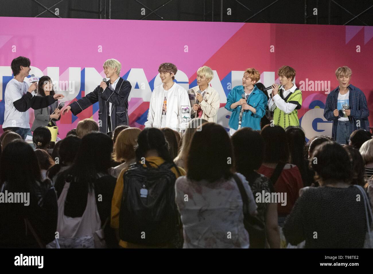 May 17, 2019 - Chiba, Japan - Members of the South Korean boy group ...