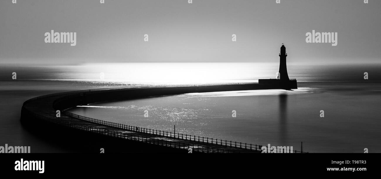 Seaburn lighthouse sunderland Black and White Stock Photos & Images - Alamy