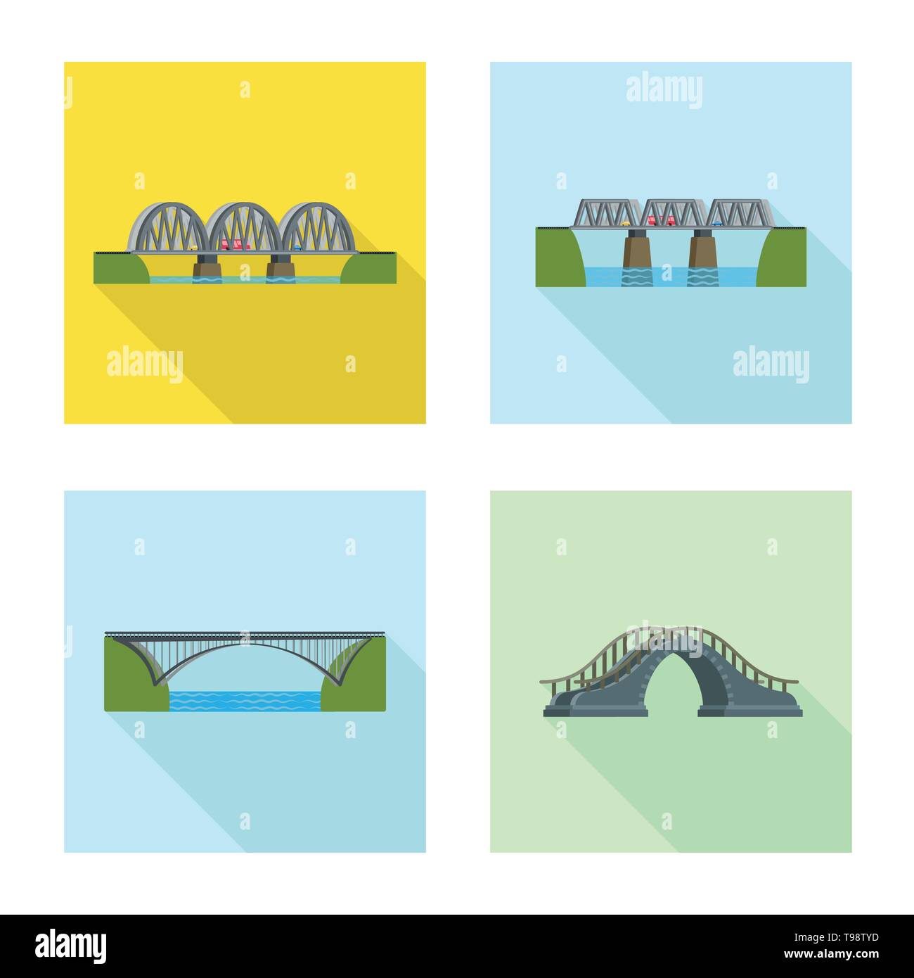 Vector illustration of bridgework and bridge icon. Set of bridgework ...
