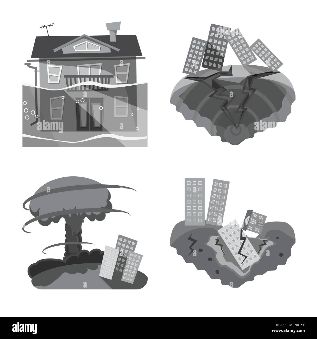 Isolated object of nature and apocalypse symbol. Collection of nature ...