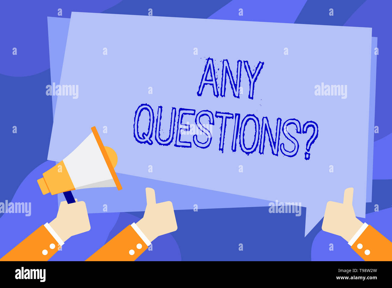 Writing note showing Any Questions Question. Business concept for you ...