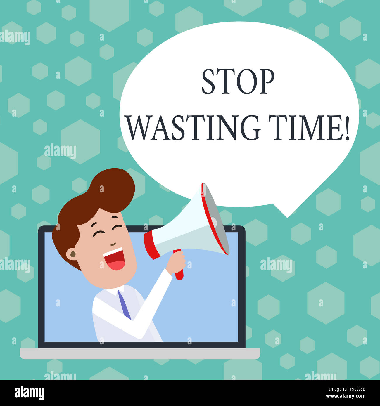 Text sign showing Stop Wasting Time. Business photo showcasing advising ...