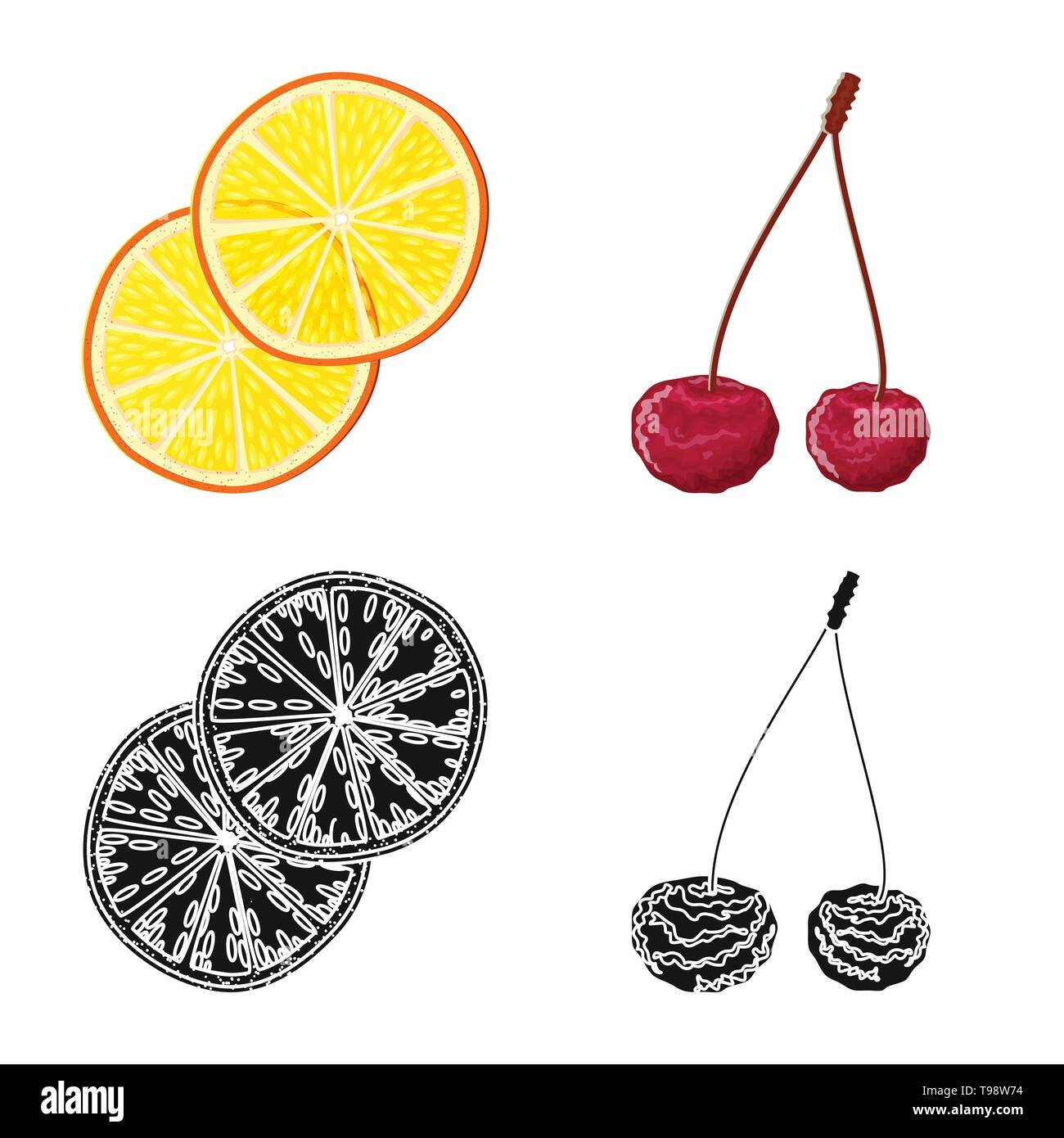 Vector design of food and raw logo. Set of food and nature stock vector ...