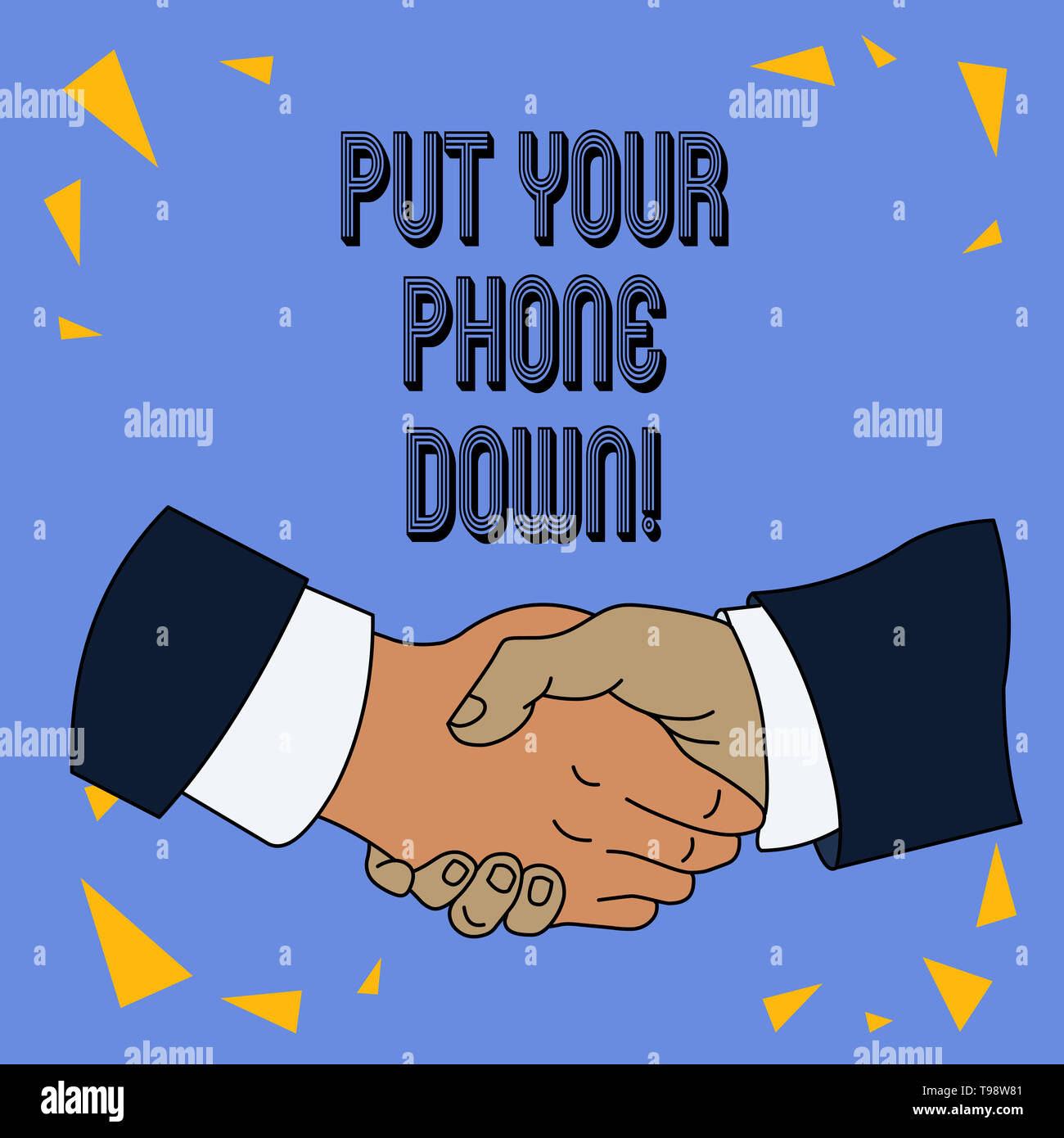Writing note showing Put Your Phone Down. Business concept for end ...