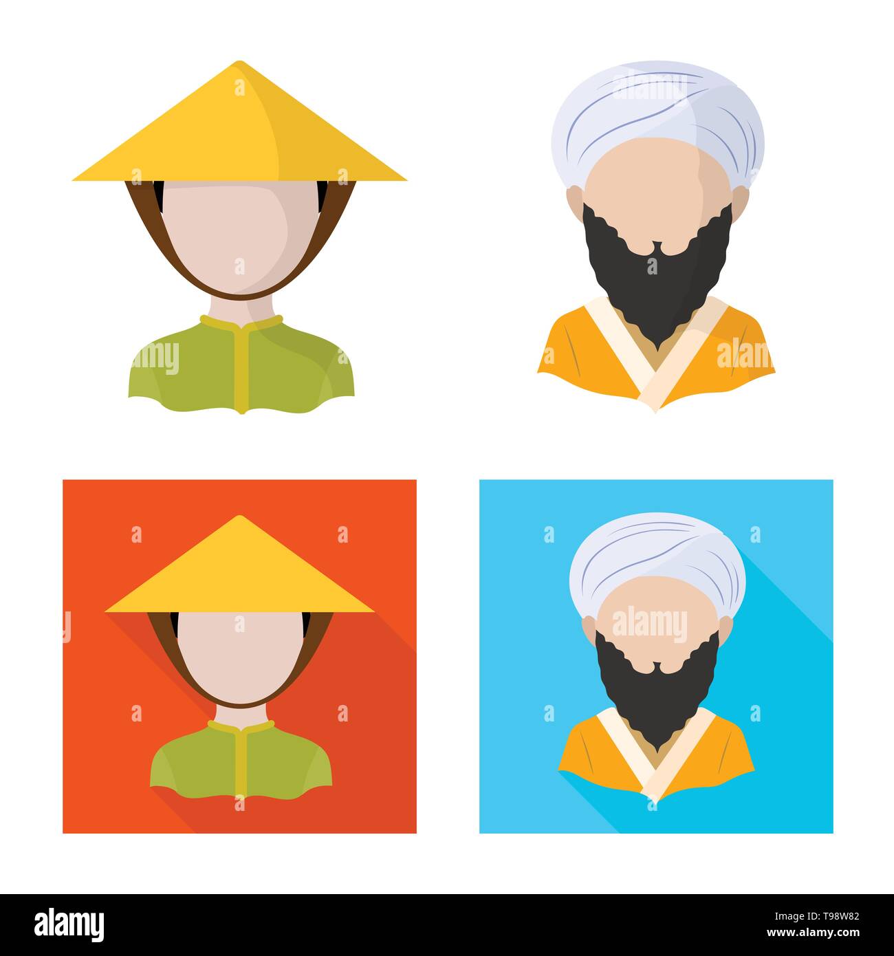 Vector illustration of imitator and resident icon. Set of imitator and ...