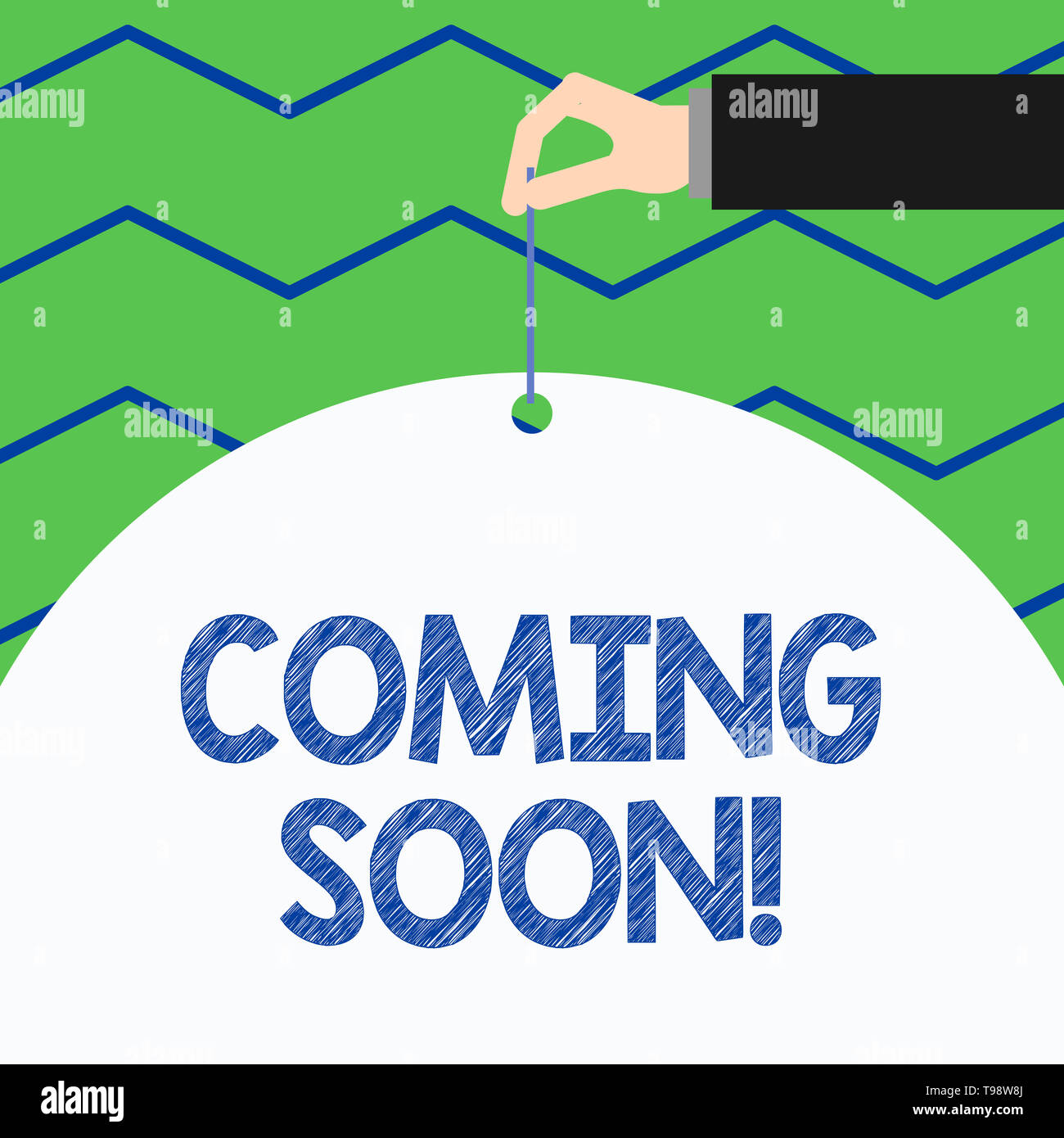 Conceptual hand writing showing Coming Soon. Concept meaning event or ...