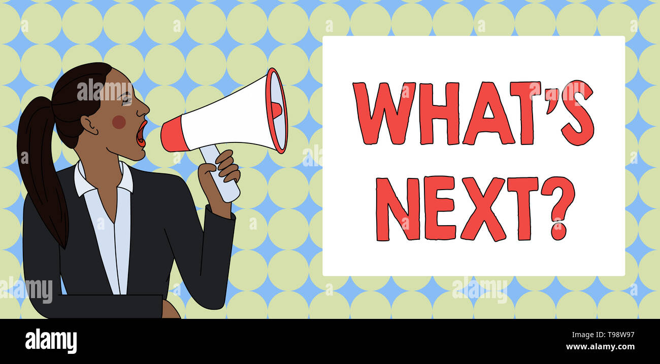 Writing Note Showing What S Next Question Business Concept For Asking Demonstrating About His