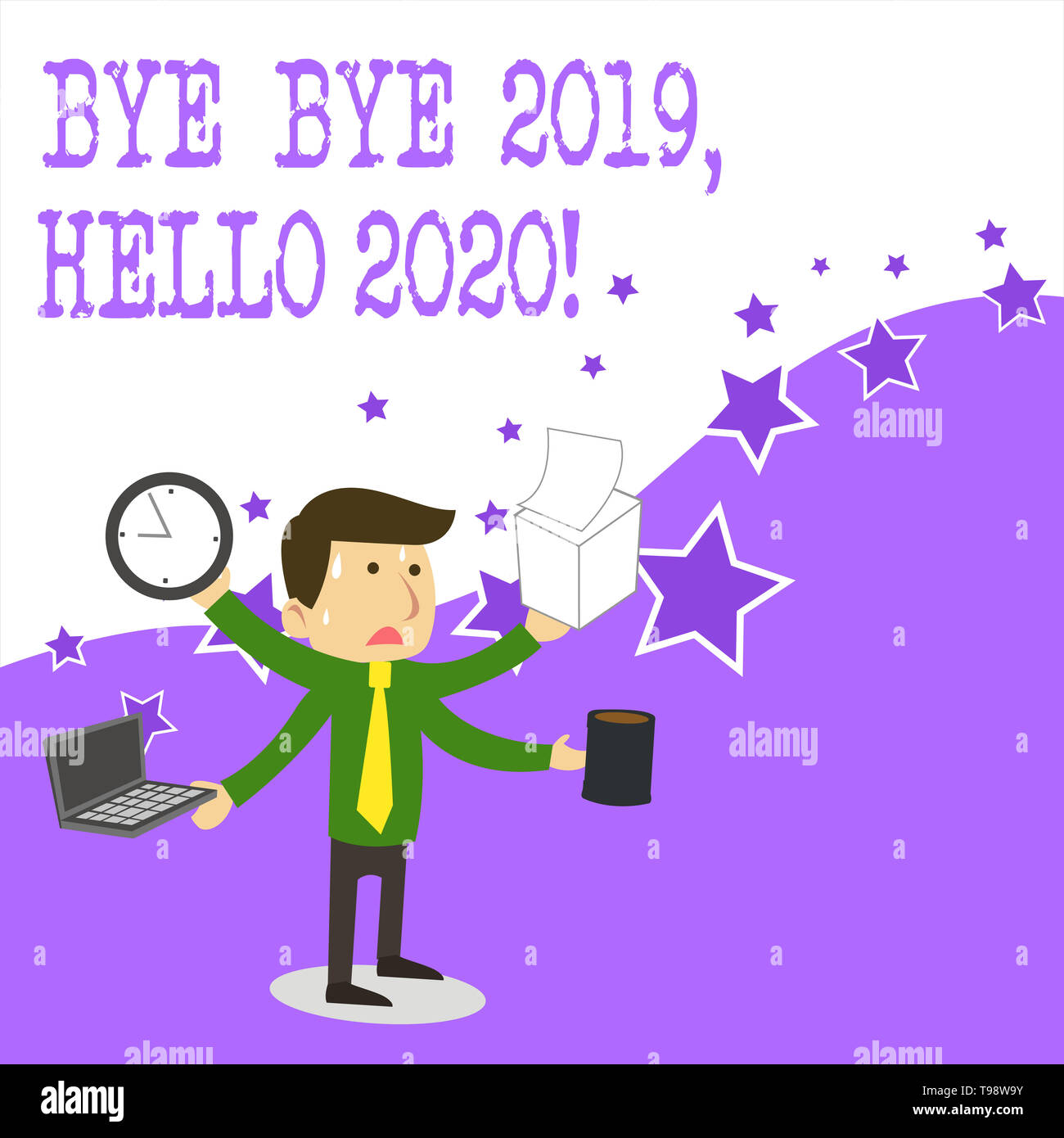 Text sign showing Bye Bye 2019 Hello 2020. Business photo text saying ...