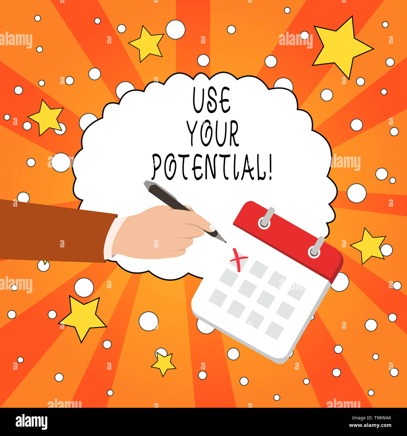 Writing note showing Use Your Potential. Business concept for achieve ...