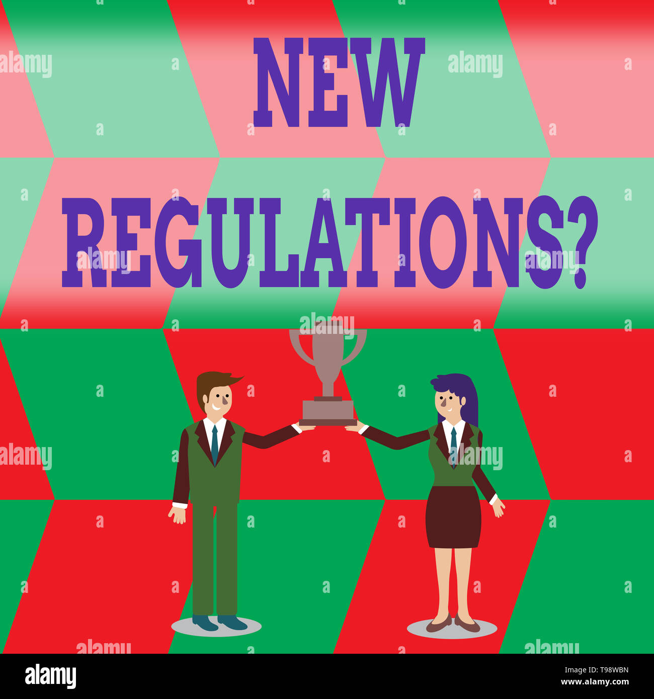 Writing note showing New Regulations Question. Business concept for ...