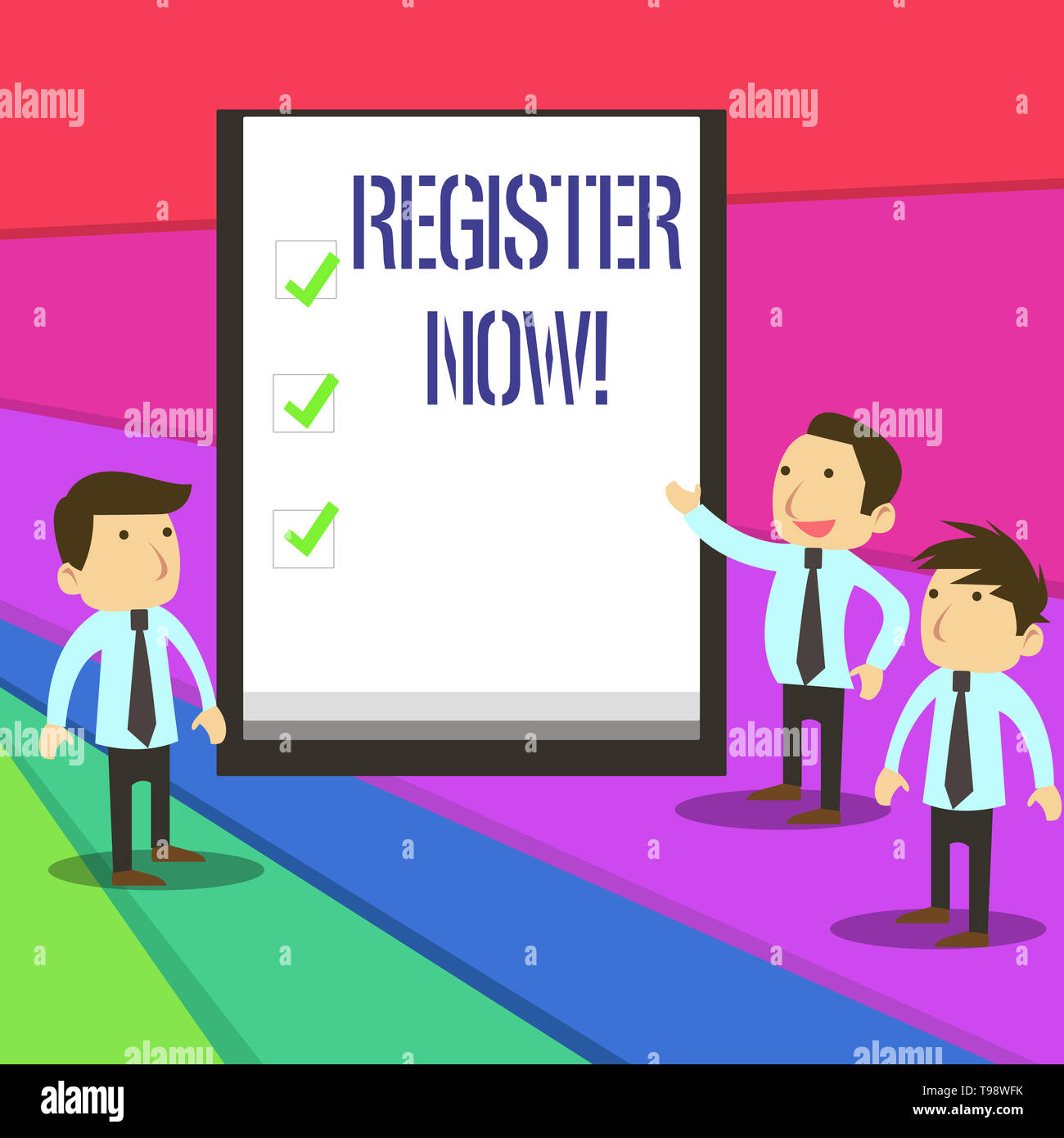 Word writing text Register Now. Business photo showcasing official list ...