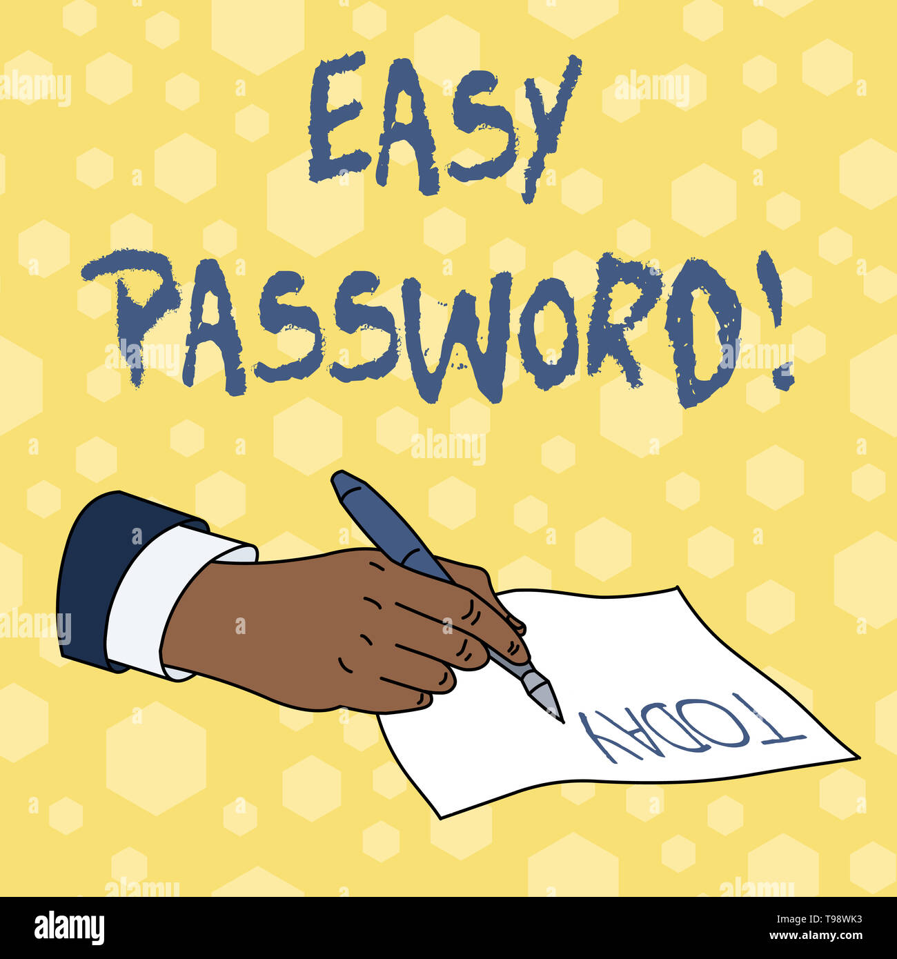 Writing note showing Easy Password. Business concept for Easy code that ...